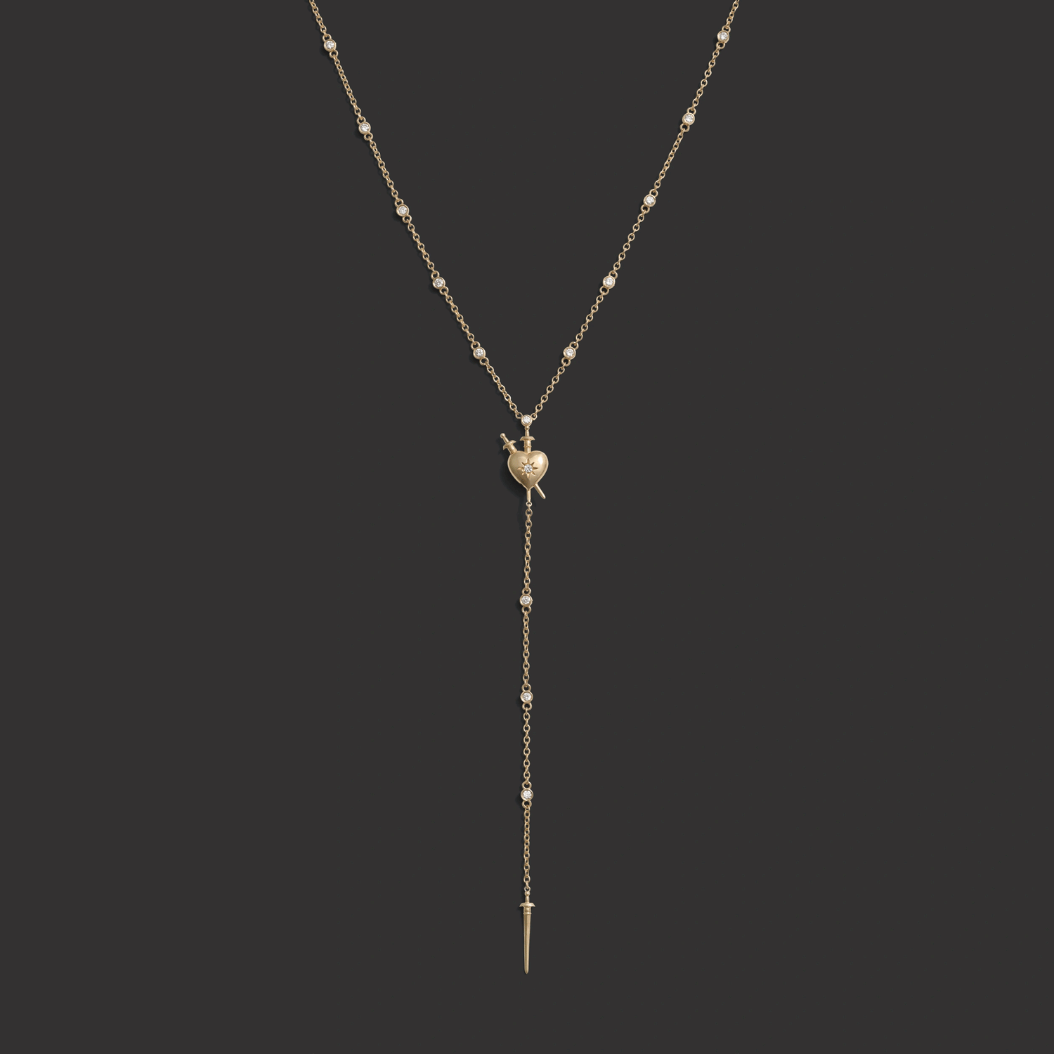 Diamond Sacred Heart Lariat – Awe Inspired