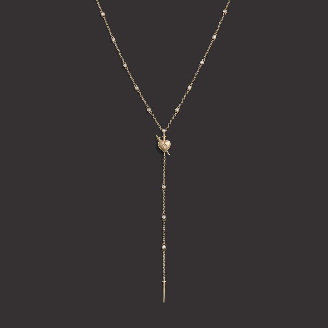 Diamond Sacred Heart Lariat – Awe Inspired