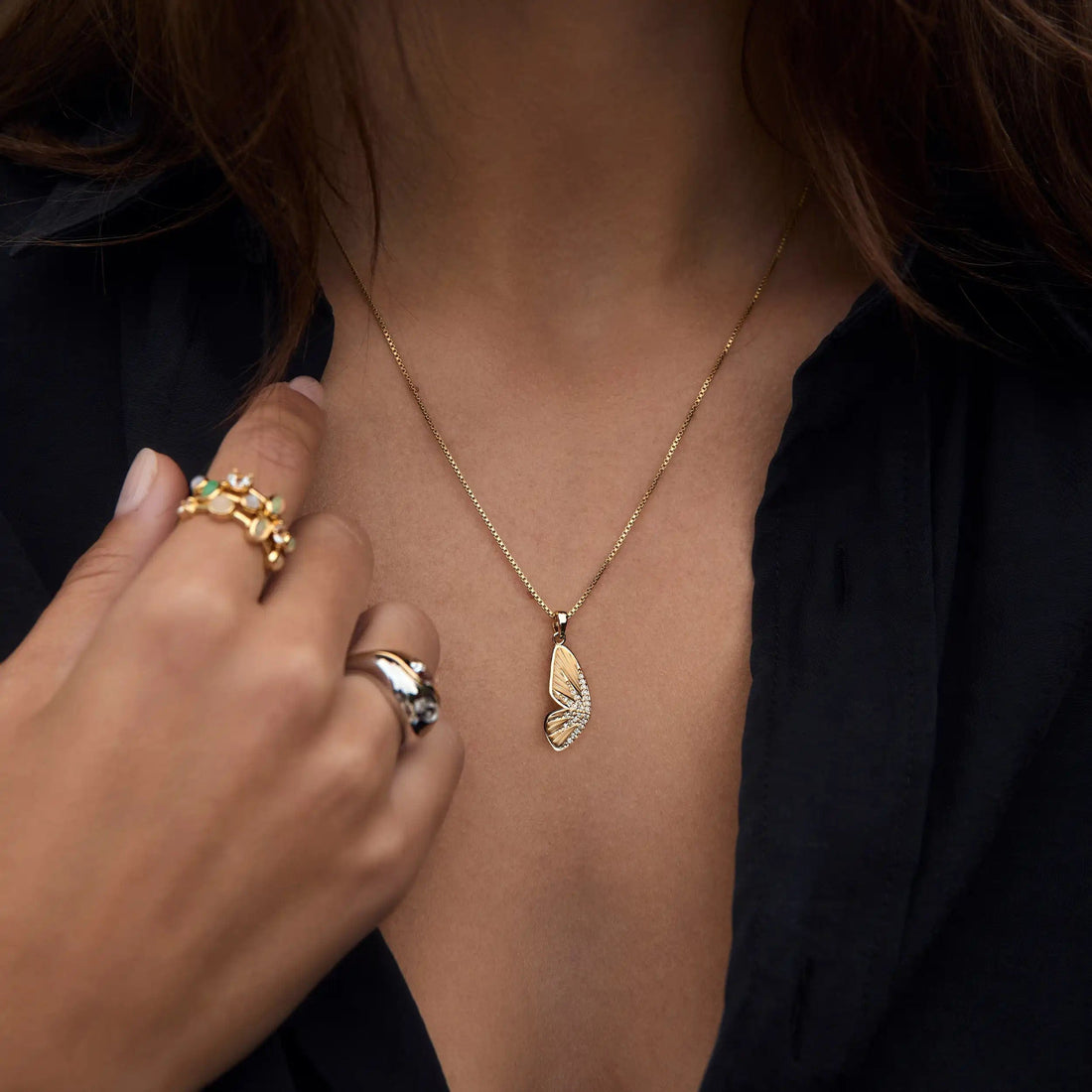 Butterfly Wing Necklace Set – Awe Inspired