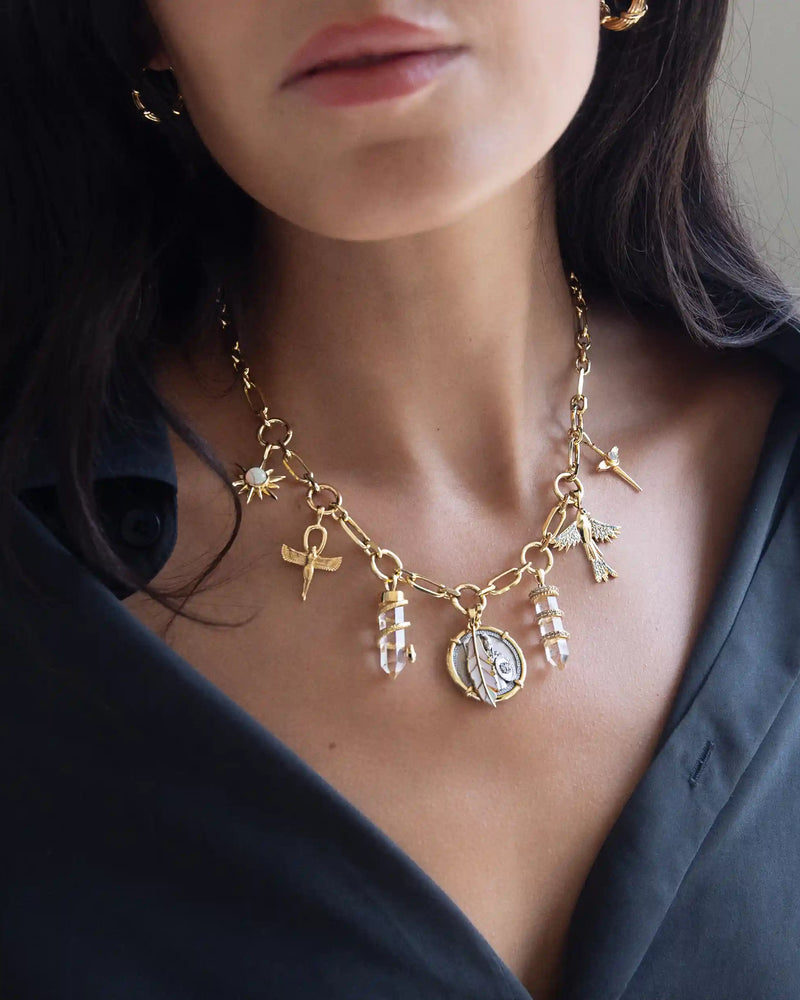 Moon Phase Statement Charm Necklace – Awe Inspired